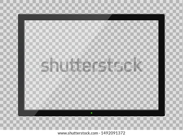 Tv Screen Glass Reflection On Transparent Stock Vector (Royalty Free ...