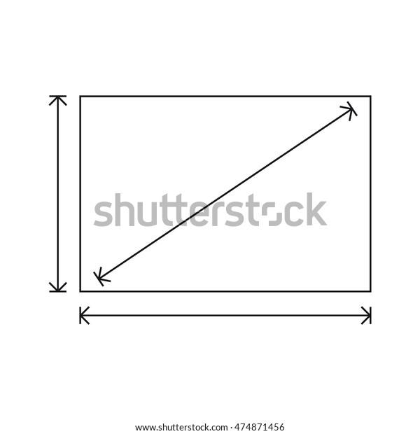 Tv Screen Inches Measuring Icon Monitor Stock Vector (Royalty Free ...