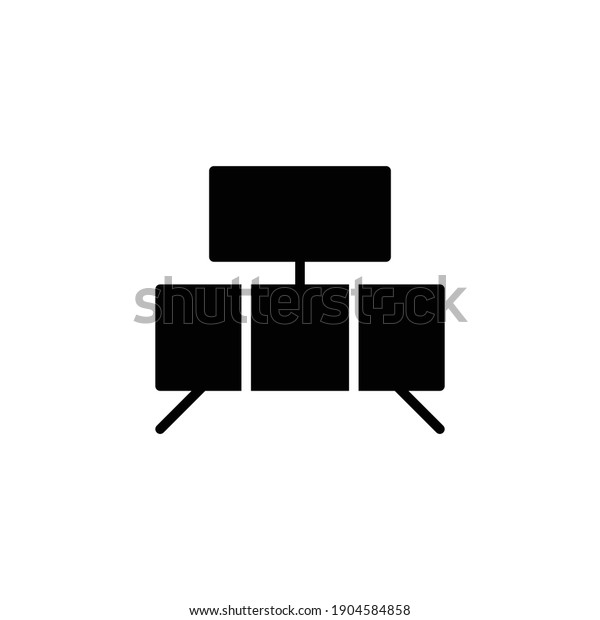 Tv Stand Icon Solid Style Vector Stock Vector (Royalty Free) 1904584858 ...