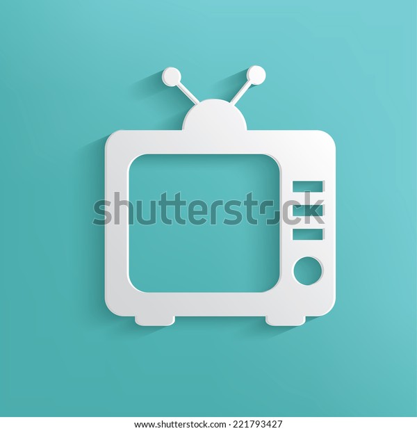 Tv Symbol On Blue Backgroundclean Vector Stock Vector (Royalty Free ...