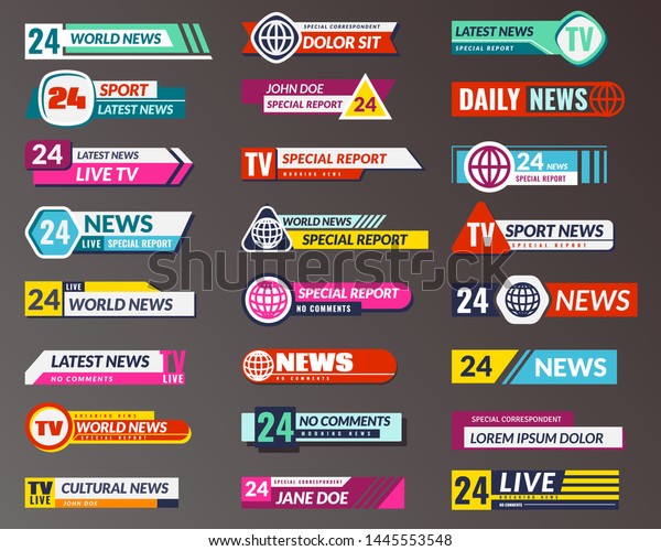 Tv Title Broadcasting Banner Graphic Interfaces Stock Vector (Royalty ...