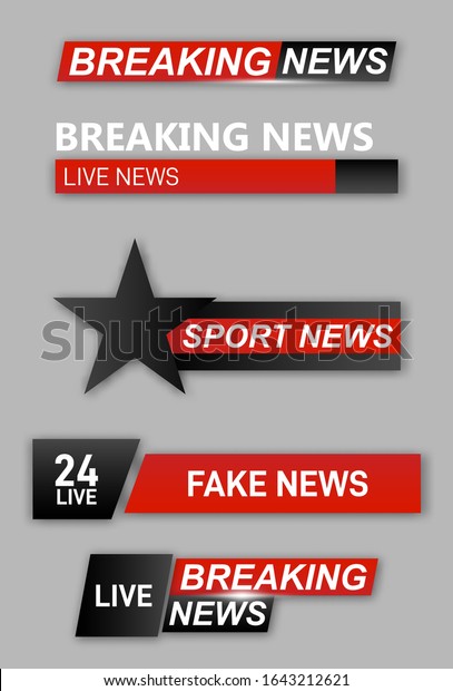 Tv Title Broadcasting Banner Graphic Interfaces Stock Vector (Royalty ...