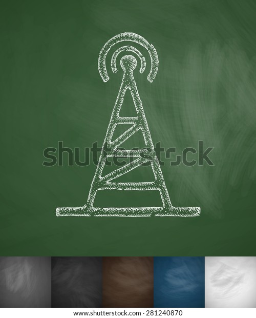 Tv Tower Icon Hand Drawn Vector Stock Vector (Royalty Free) 281240870 ...