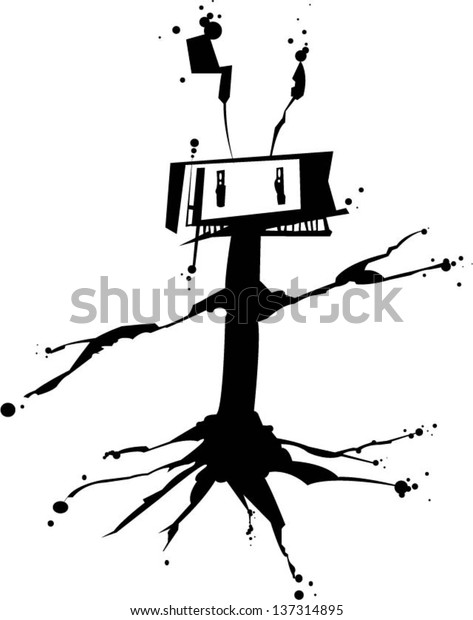 Tv Tree Stock Vector (Royalty Free) 137314895