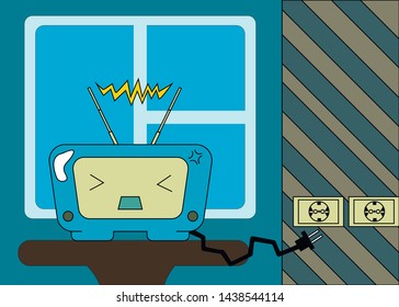 Tv Turned Off Power Stock Vector (Royalty Free) 1438544114 | Shutterstock