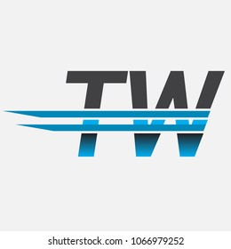 Tw Initial Logo Company Name Colored Stock Vector (Royalty Free ...