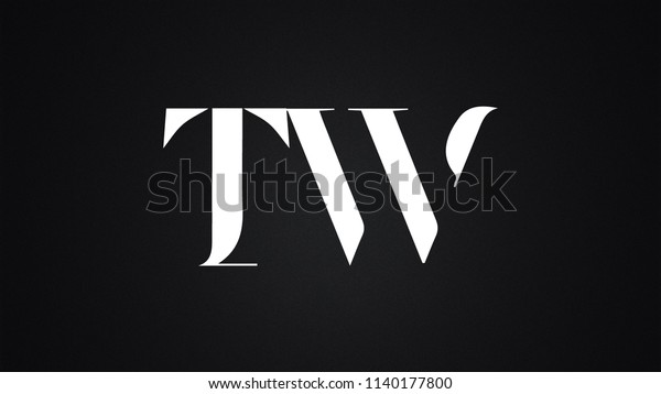 Tw Letter Logo Design Template Vector: vector de stock (libre de ...