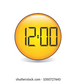 Twelve Oclock Digital Clock Emoji Vector: vetor stock (livre de ...