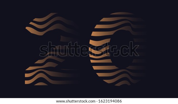 Twenty 20 Number Vector Font Alphabet Stock Vector (Royalty Free ...