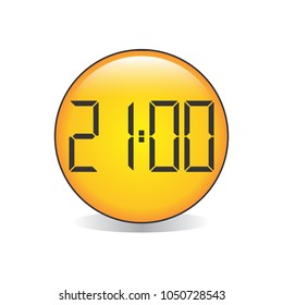 Twenty One Oclock Digital Clock Emoji Stock Vector (Royalty Free ...