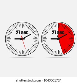 Twenty Seven Seconds Clock On Grey Stock Vector (Royalty Free ...