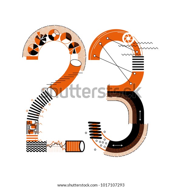Twenty Three Number Composed Infogragic Elements Stock Vector (Royalty ...