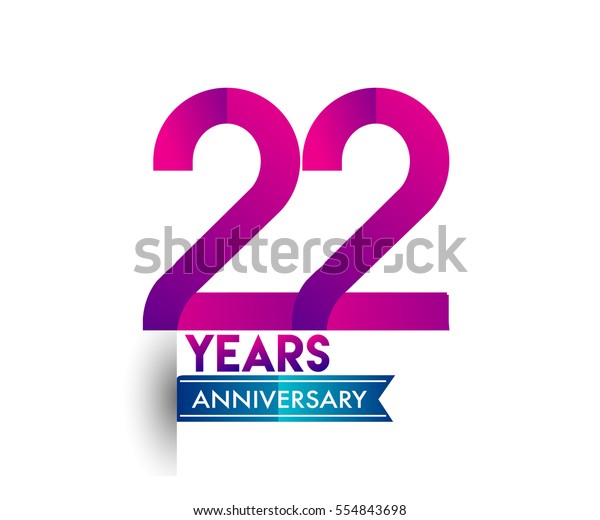 Twenty Two Years Anniversary Celebration Logotype Stock Vector (Royalty ...