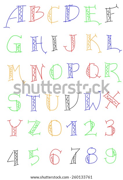 Twentysix Design Fonts Ten Numbers On Stock Vector (Royalty Free ...