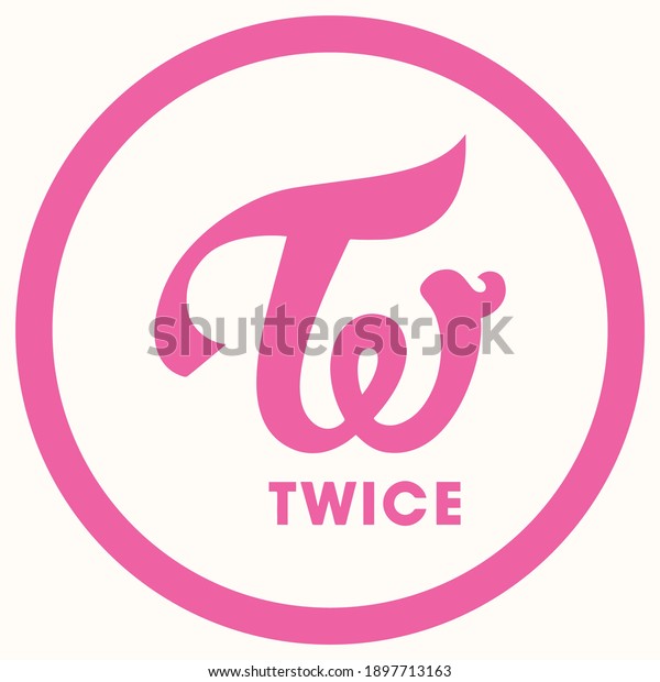 Etiqueta del vector con logotipo doble. Kpop Girl Group.