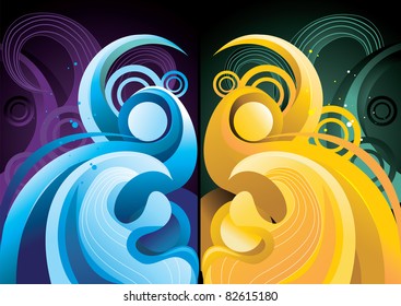 Twin Color Vector Background Stock Vector (Royalty Free) 82615180 ...