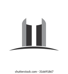 Twin Tower Building Logo Stock Vector (Royalty Free) 316691867