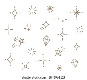 Twinkle Star Icon Set Hand Drawn Stock Vector (Royalty Free) 1848961129 ...