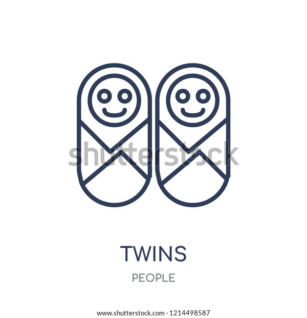 Twins Icon Twins Linear Symbol Design Stock Vector (Royalty Free ...