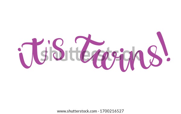 Twins Lettering Quote Vector Design Template Stock Vector (Royalty Free ...