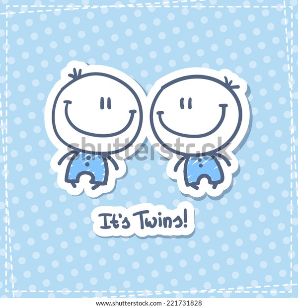 Twins Vector Hand Drawn Babies Text Stock Vector (Royalty Free ...