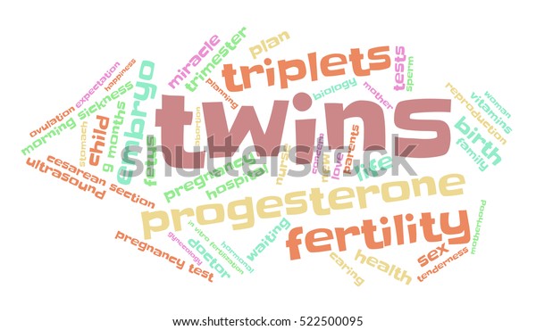 Twins Word Cloud Multicolored Font White Stock Vector (Royalty Free ...