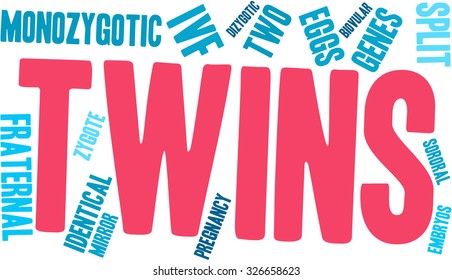 Twins Word Cloud On White Background Stock Vector (Royalty Free ...