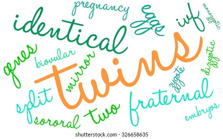 Twins Word Cloud On White Background Stock Vector (Royalty Free ...