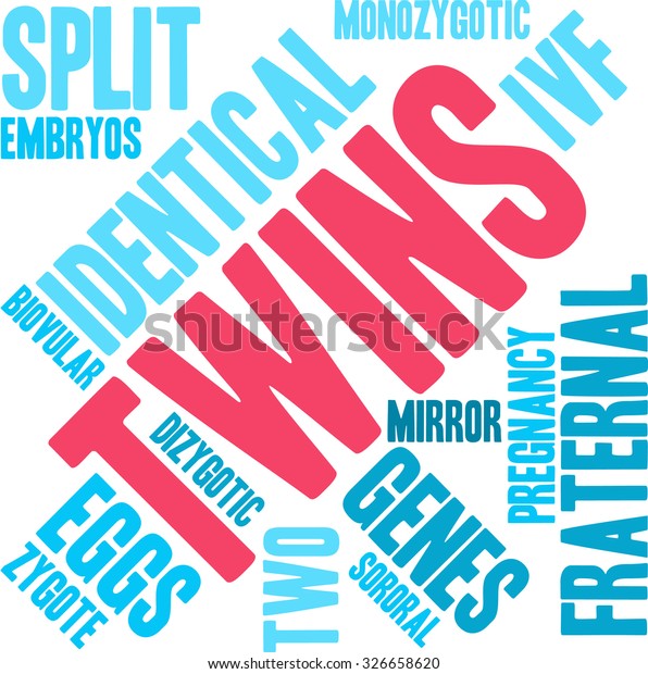 Twins Word Cloud On White Background: vector de stock (libre de ...