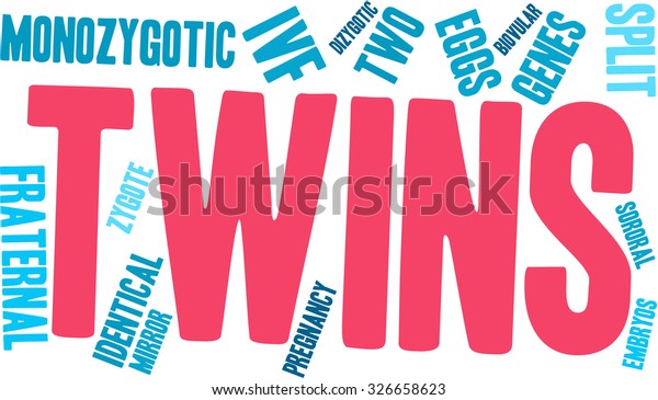 Twins Word Cloud On White Background Stock Vector (Royalty Free ...