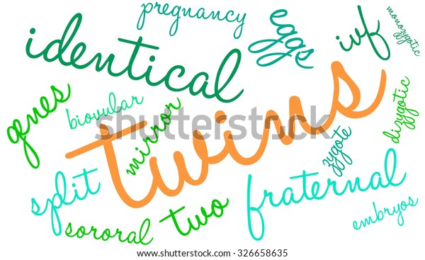 Twins Word Cloud On White Background Stock Vector (Royalty Free ...