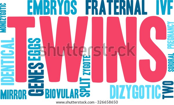 Twins Word Cloud On White Background Stock Vector (Royalty Free ...