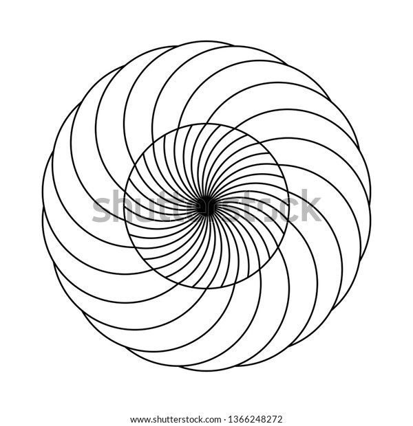 Twirling Spin Circle Circular Geometric Pattern Stock Vector (Royalty ...