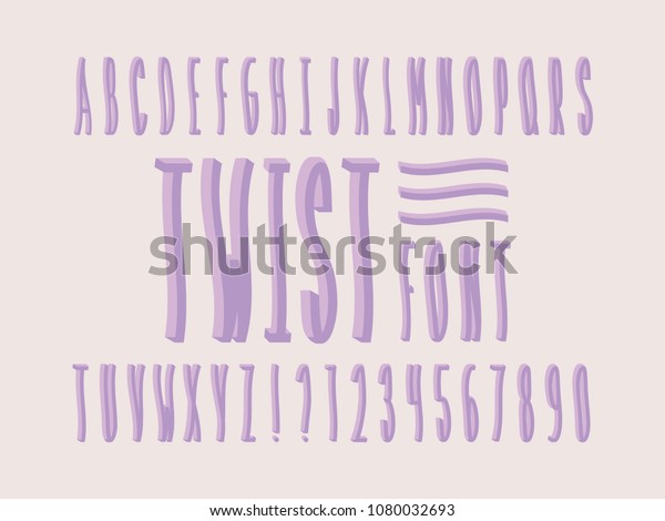 Twist Font Vector Alphabet Letters Numbers庫存向量圖（免版稅）1080032693 ...