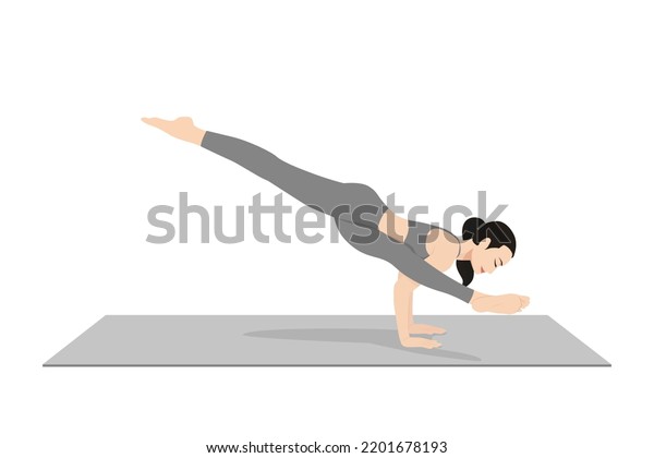 Twisted Onelegged Arm Balance Pose Beautiful Stock Vector (Royalty Free ...