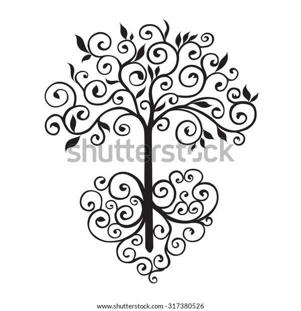 Twisted Tree Roots Form Heart Stock Vector (Royalty Free) 317380526