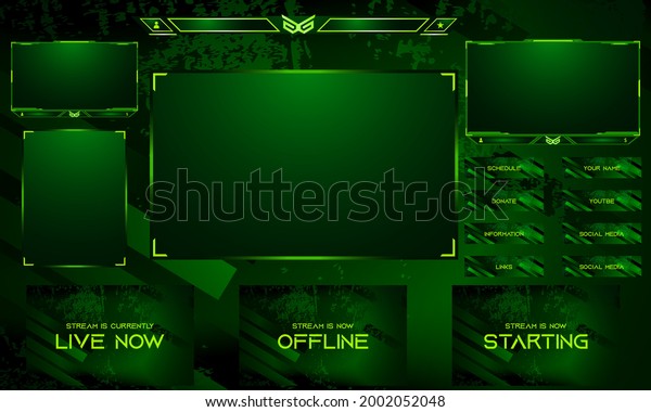 Twitch Overlay Live Stream Template Set: vetor stock (livre de direitos ...