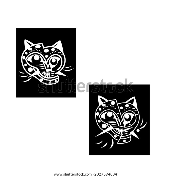 Two Abstract Tiger Symbols On Transparent Stock Vector (Royalty Free ...