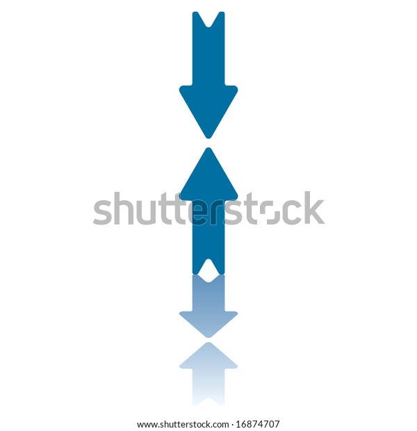 Two Aligned Vertical Arrows Pointing Each Stock Vector Royalty Free 16874707
