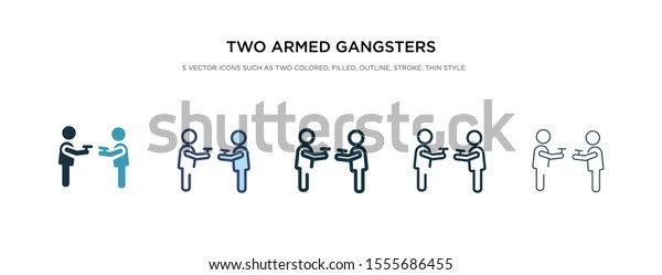 Two Armed Gangsters Pointing Each Other 库存矢量图（免版税）1555686455 | Shutterstock