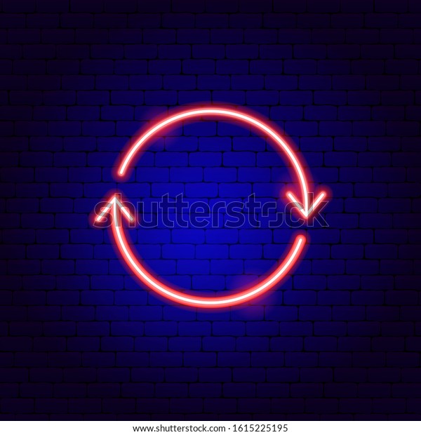 Two Arrow Circle Neon Sign Vector Stock Vector (Royalty Free ...