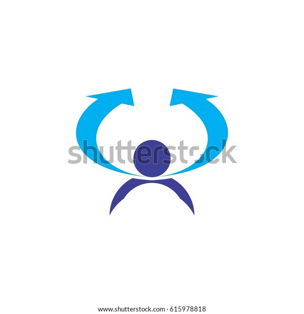Two Arrow People Logo Design Stock Vector (Royalty Free) 615978818 ...