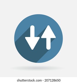 Two Arrow Sign Circle Blue Icon Stock Vector (Royalty Free) 207128650 ...