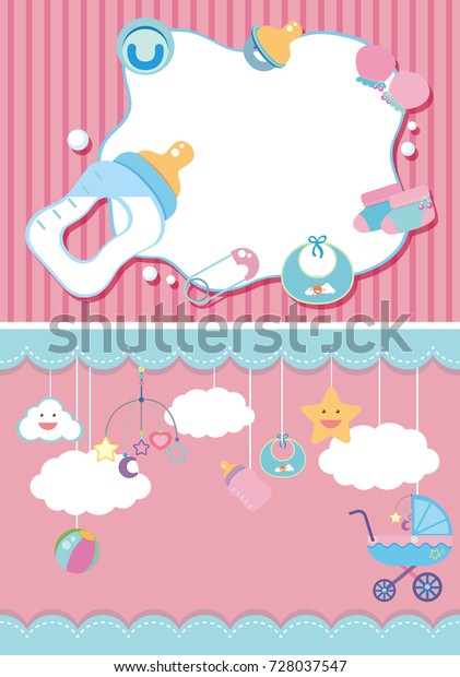 Two Background Template Baby Items Illustration Stock Vector (Royalty ...