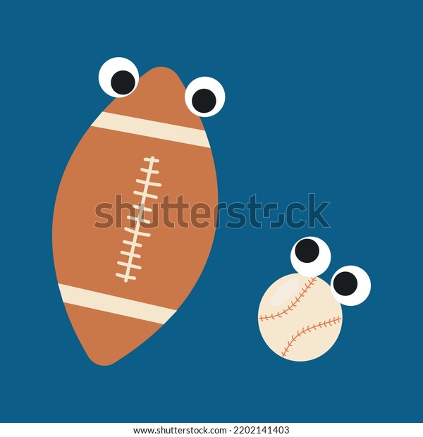 Two Balls Drawn Cartoon Style Childrens Stock Vector (Royalty Free ...