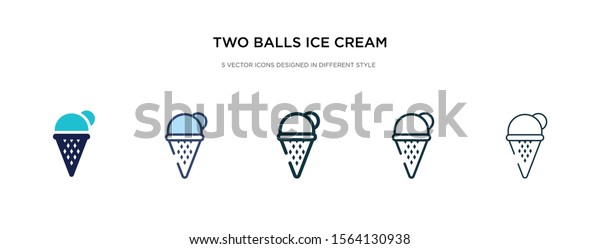 Two Balls Ice Cream Cone Icon Stock Vector (Royalty Free) 1564130938 ...
