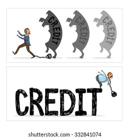 Two Banners About Debtors: vector de stock (libre de regalías ...