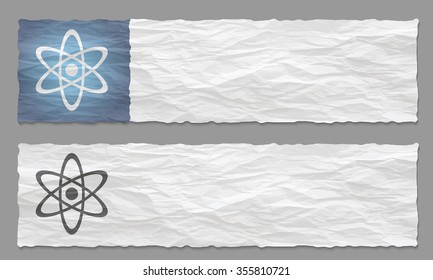 Two Banners Crumpled Paper Science Icon Stock Vector (Royalty Free ...