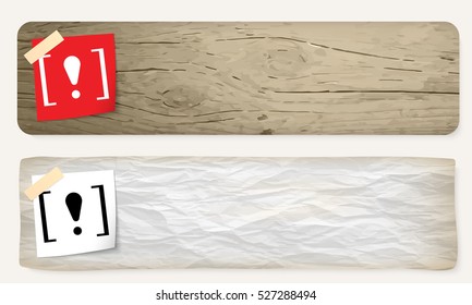 Two Banners Exclamation Mark Symbol Stock Vector (Royalty Free ...