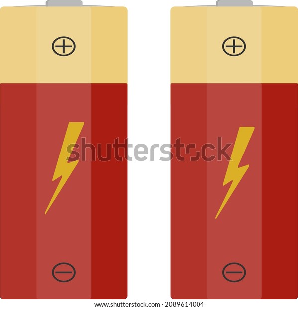 Two Batteries Illustration Vector On White Stock Vector (Royalty Free ...